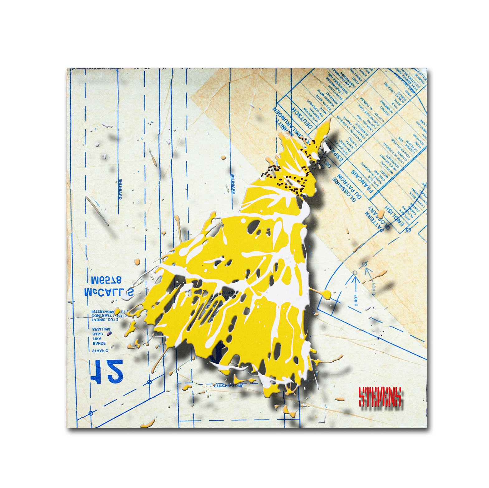 'Shoulder Dress Yellow n White' Canvas Art by Roderick Stevens, 35" x ...