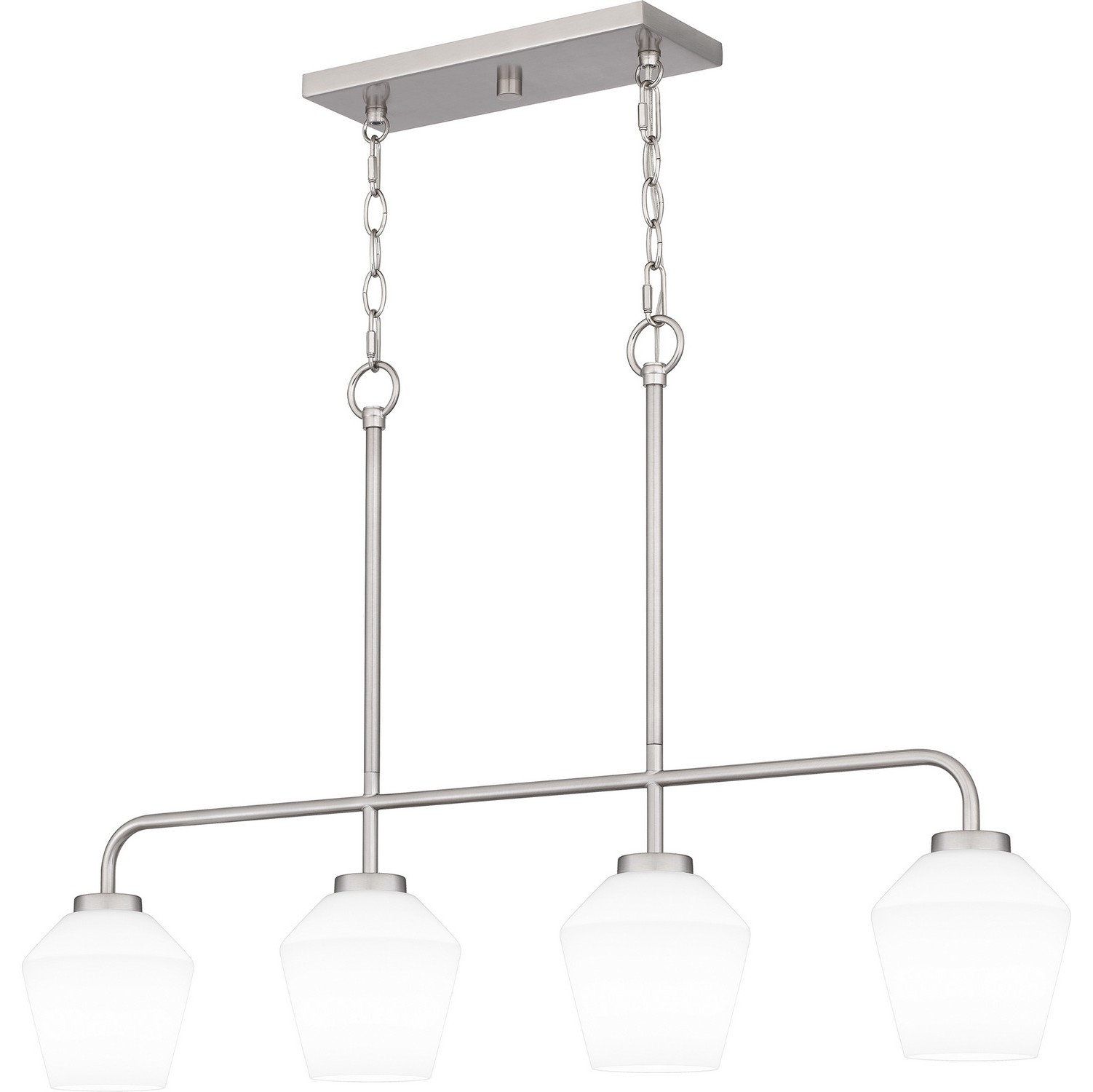Nielson 4-Light Linear Chandelier, Brushed Nickel - Transitional ...
