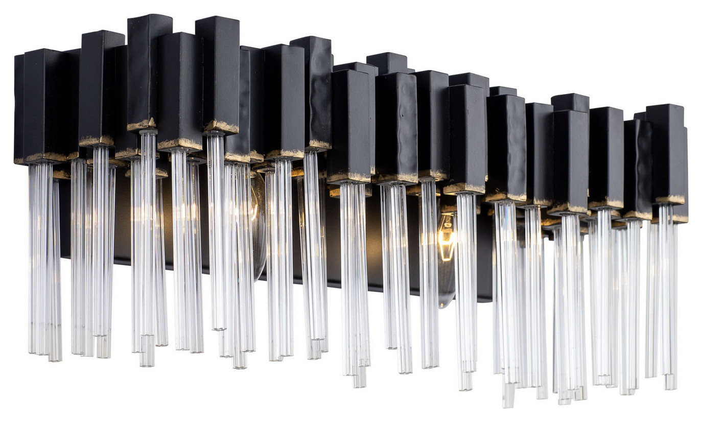 Matrix 2-Light Bath, Matte Black/French Gold - Contemporary - Bathroom ...