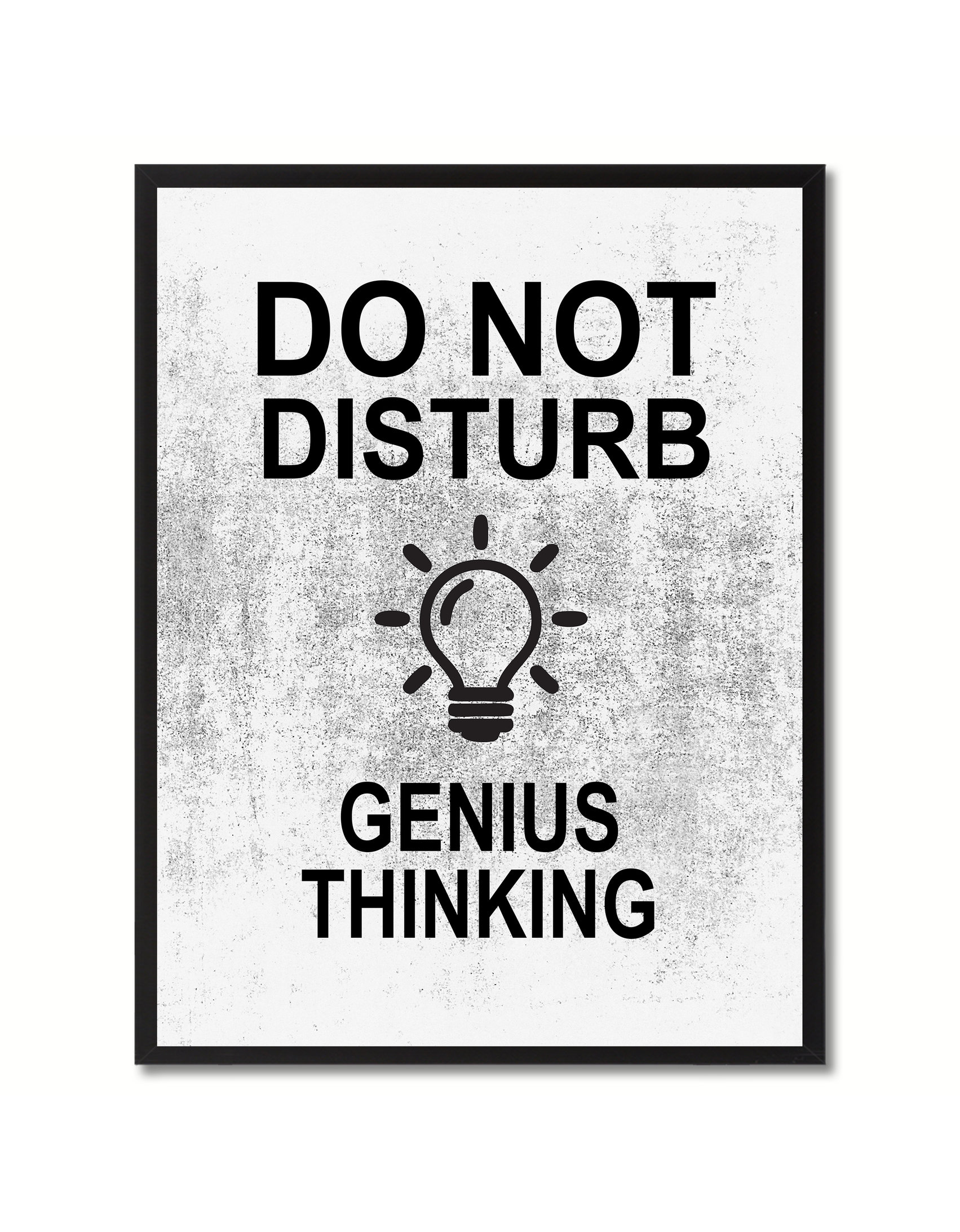 "Do Not Disturb Genius Thinking" Sign White Canvas Print with Picture ...