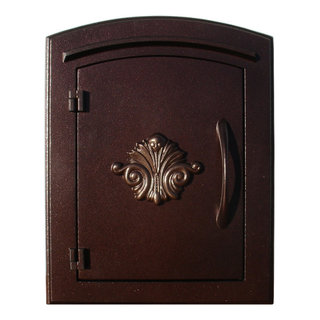 Non-Locking Column Mount Mailbox With "Decorative Scroll Logo", Antique ...
