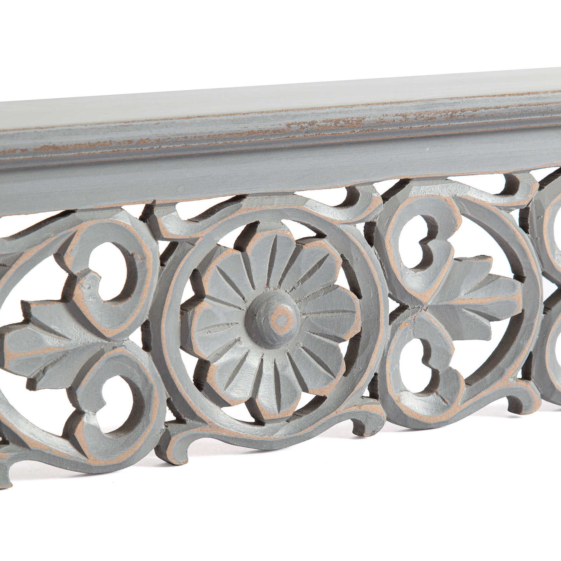 Decorative Grey Carved 30-in Shelf - Farmhouse - Display And Wall ...