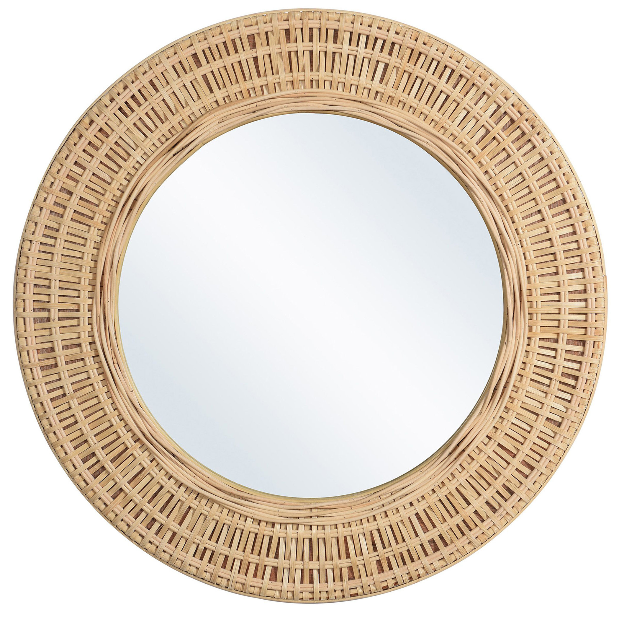 Bamboo Breeze Decorative Mirror Natural Woven Bamboo Frame - Asian ...