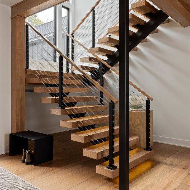 75 Beautiful Staircase with Open Risers Ideas and Designs - September ...