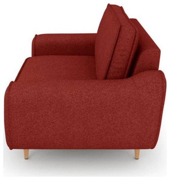 Klem Red Loveseat - Midcentury - Loveseats - by Modon | Houzz