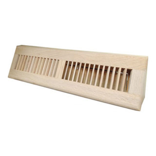 Unfinished Oak Baseboard Register, 15" - Transitional - Registers ...