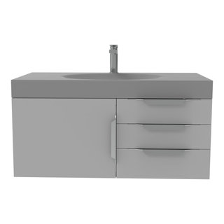 CastelloUSA Thames Shallow Basin Vanity Set, 36" - Modern - Bathroom ...