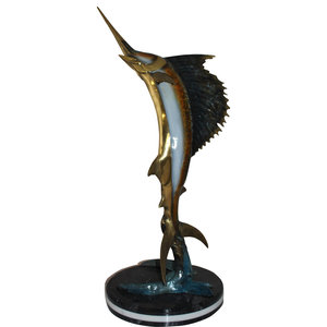 Statues Home & Living SPI 9 tall. Bronze Swordfish Statue Sculpture on ...