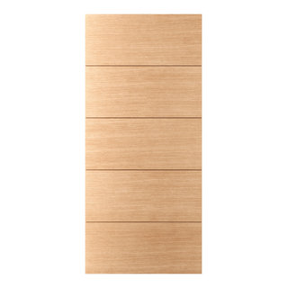 Chelsea: Exterior White Oak Flush Door with Horizontal Grooves and ...