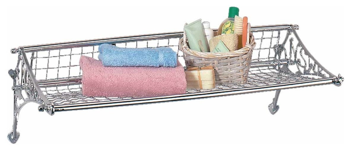 Solid Brass Train Rack Towel Shelf Chrome Finish Vintage Wire ...