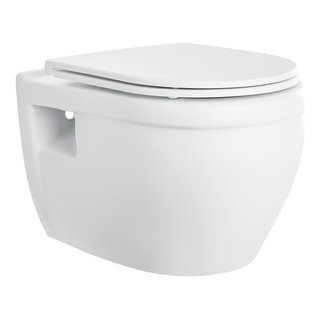 Ivy Wall-Hung Elongated Toilet Bowl in Matte White - Transitional ...