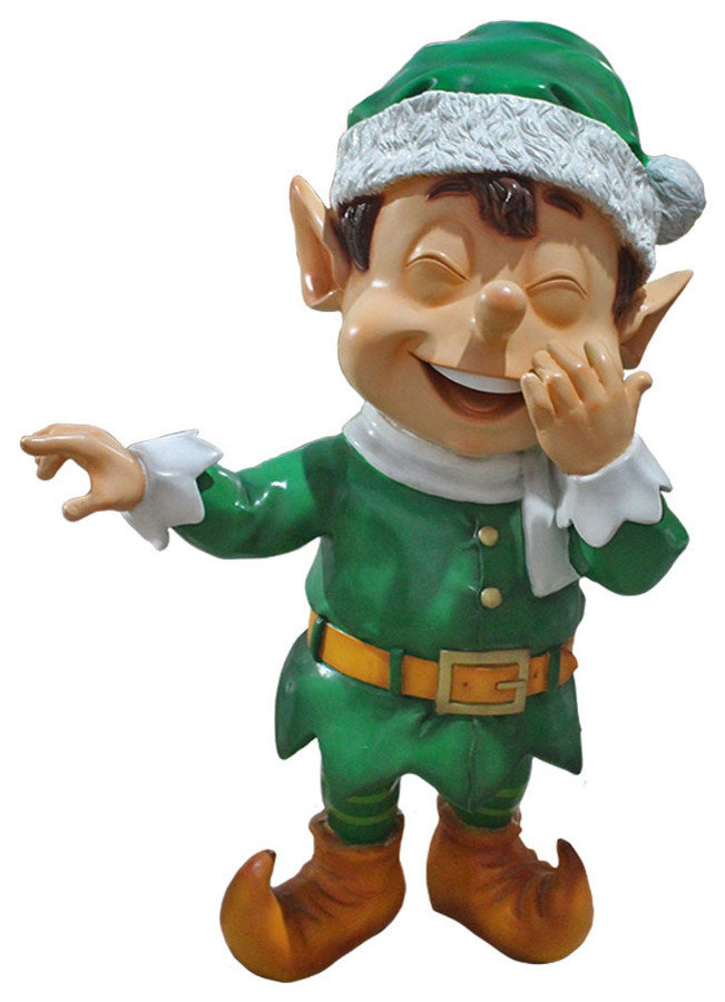 32" Pointing And Laughing Santa Elf - Contemporary - Holiday Accents ...
