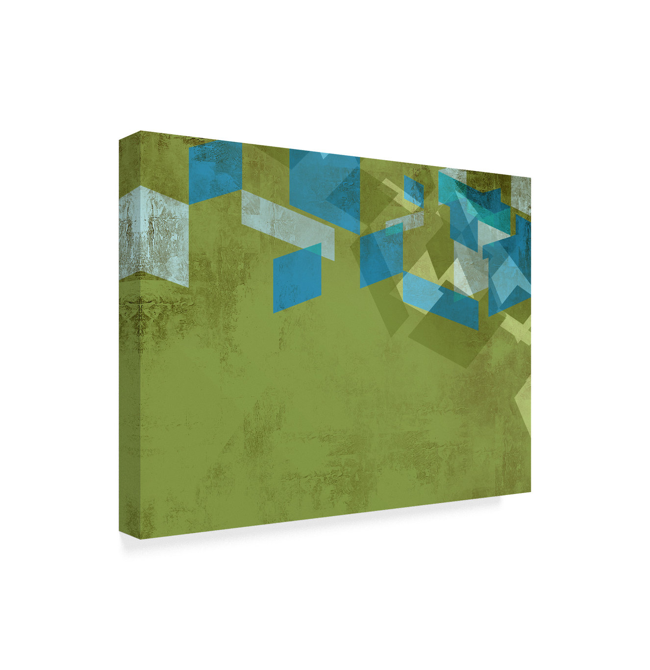 Greg Simanson 'Blue And Green' Canvas Art, 47"x35" - Contemporary ...