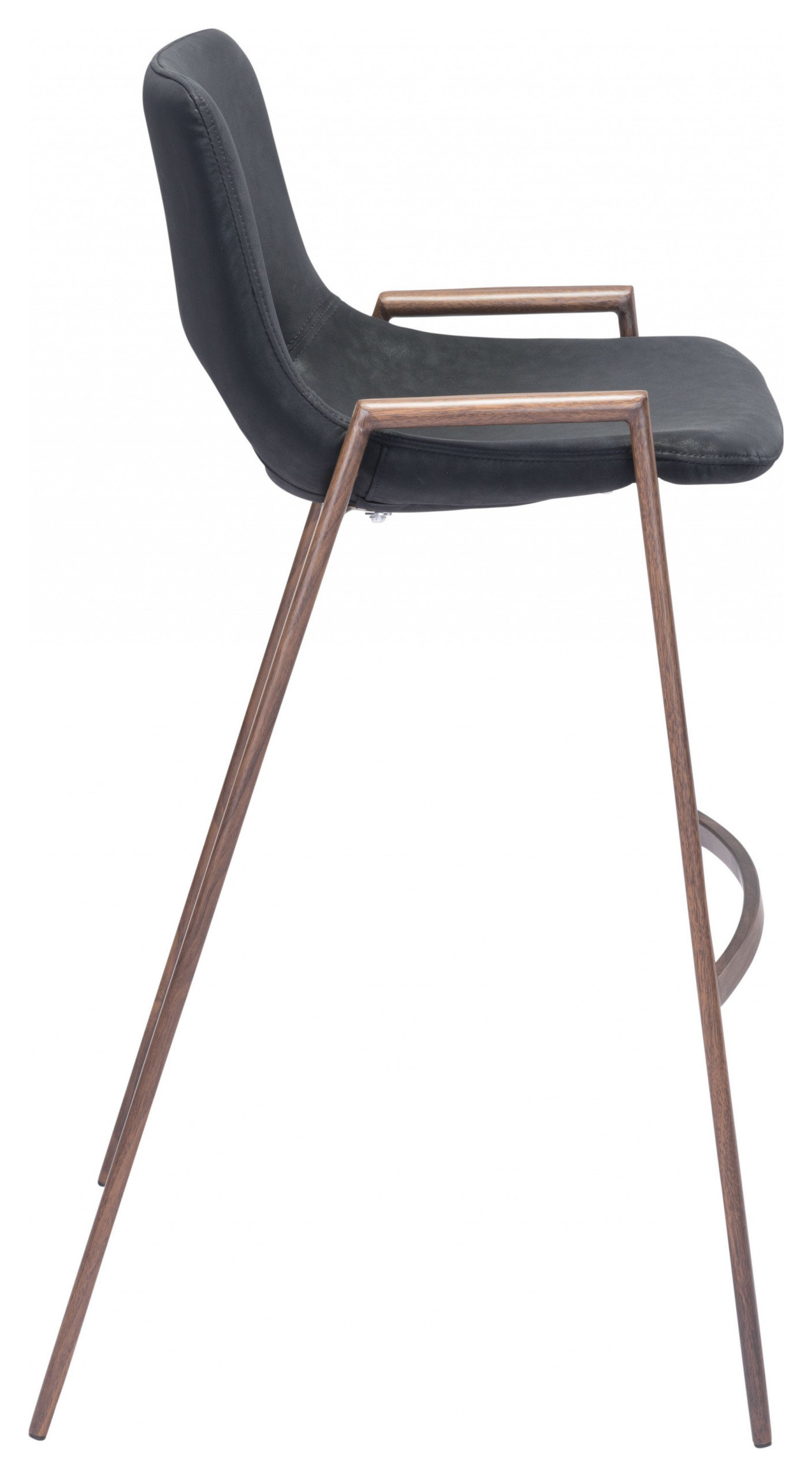 Set of Two Black Retro Modern Funk Bar Chairs - Midcentury - Bar Stools ...