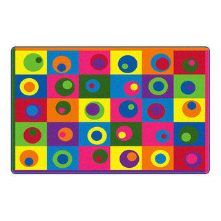 Flagship Carpets VA119-44A 7'6" X 12' Silly Circles Educational Rug ...
