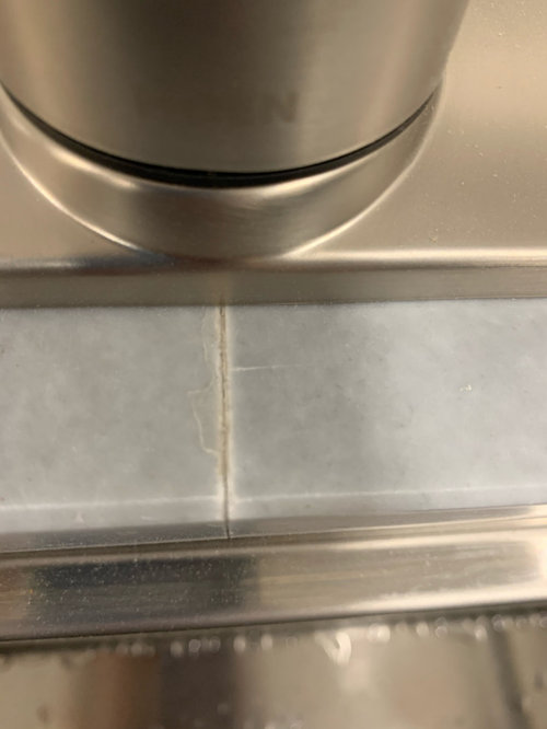 Marble countertop seam