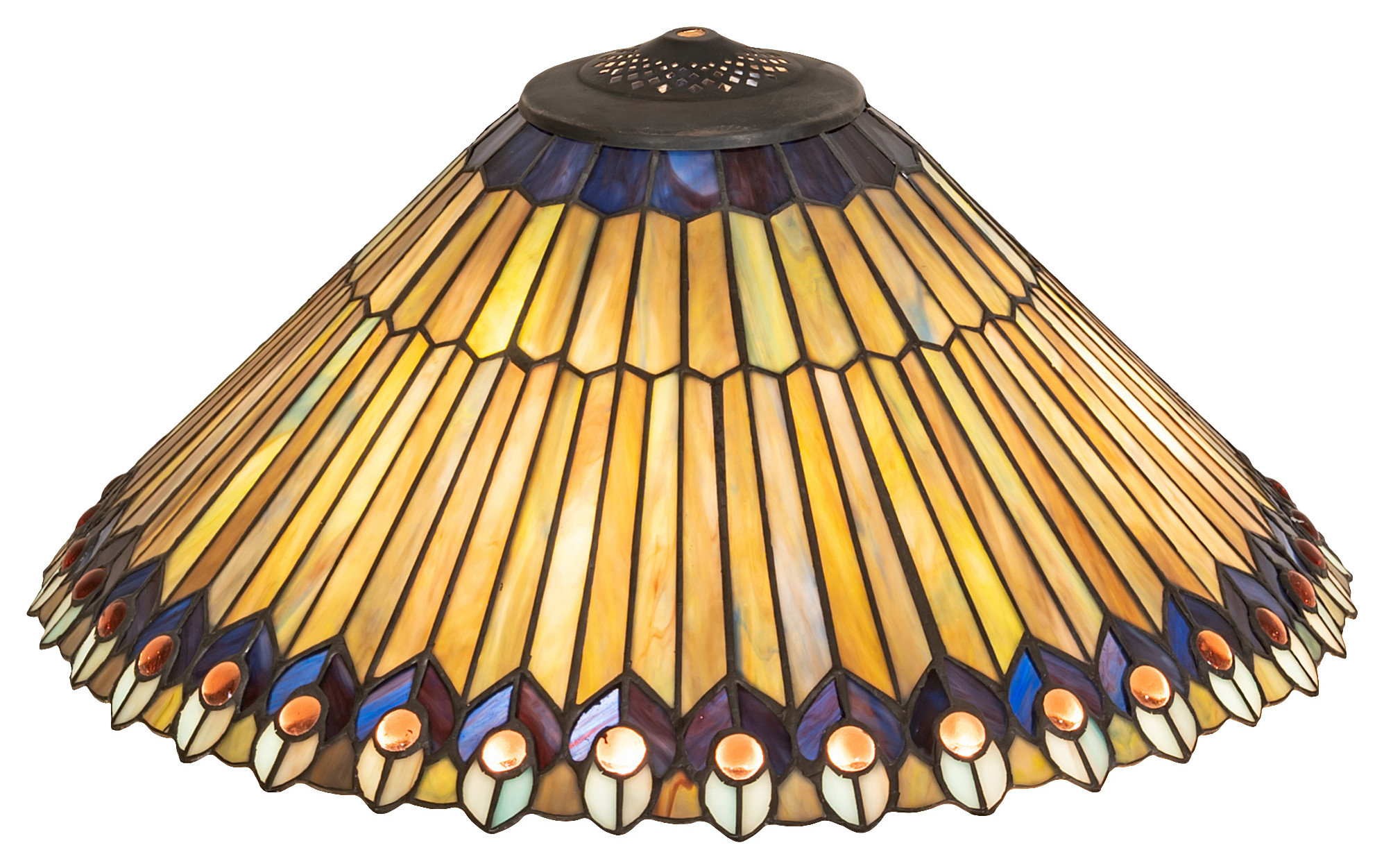 20" Wide Tiffany Jeweled Peacock Shade - Victorian - Lamp Shades - by ...