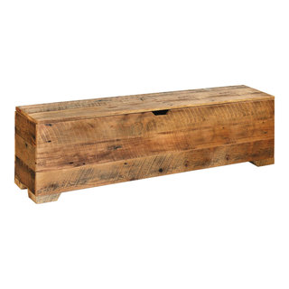 Storage Bench, Blanket Storage Chest, King - Rustic - Accent And ...