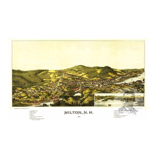 Historic Milton, NH Map 1888, Vintage New Hampshire Art Print Decor, 18 ...