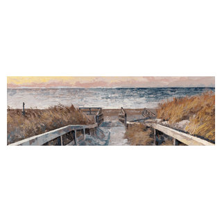 "Inviting Walkway" Painting Print on Wrapped Canvas, 45x15 - Beach ...