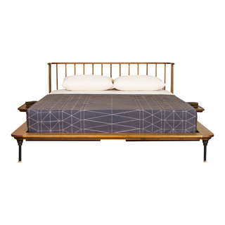 Distrikt Bed, Hard Fumed, King - Industrial - Platform Beds - by ...