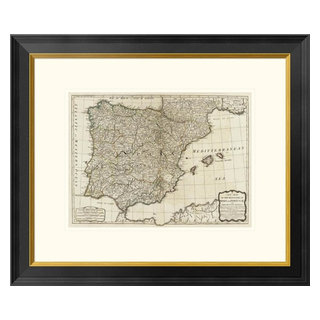 A New Map Of The Kingdoms Of Spain And Portugal, 1790, 26"x1.5"x22", 26 ...