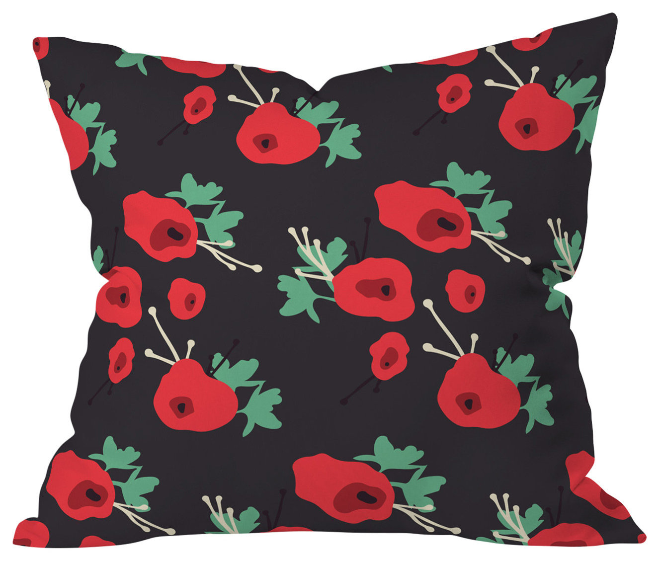Morgan Kendall Poppy Field Outdoor Throw Pillow, Small, Small ...