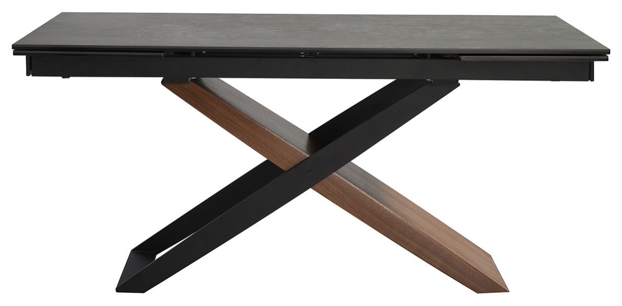 Milena Lucia 5 Piece Extendable Dining Set With Gray Fabric Chairs - Midcentury - Dining Sets ...