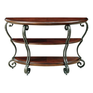 Furniture of America Azea Traditional Wood 2-Shelf Console Table Brown ...