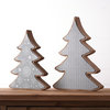 Wood Pine Tree Decor, Set of 2 - Rustic - Holiday Accents And Figurines ...