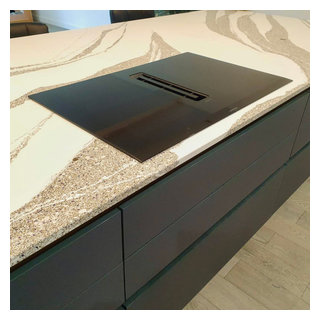 Induction vented hob in quartz worktop - Contemporary - Kitchen - Other ...
