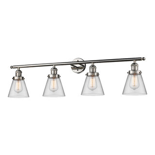 Innovations Small Cone 4-Light Bathroom Fixture, Polished Chrome ...
