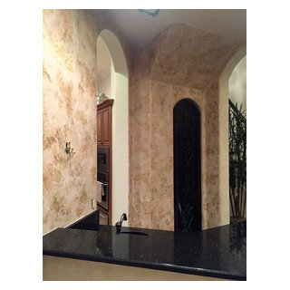 Wet Bar Faux & Metallic & Wine Cellar, Faux Ceiling insets,Faux wall ...