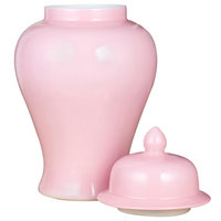 Traditional Blush Pink Temple Jar, Small - Asian - Decorative Jars And ...