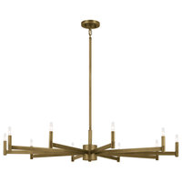 Erzo 48" 10 Light Chandelier, Natural Brass - Transitional ...