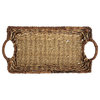 Hand-Woven Buri and Abaca Trays With Handles, Natural and Brown, Set of ...