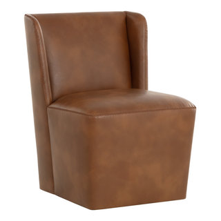 Amita Wheeled Dining Chair, Tobacco Tan - Contemporary - Dining Chairs ...
