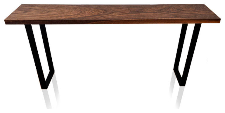 Customizable Solid Walnut Narrow Computer Desk Writing Desk Farmhouse ...