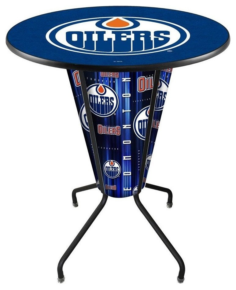 Lighted Edmonton Oilers Pub Table - Contemporary - Outdoor Pub And ...