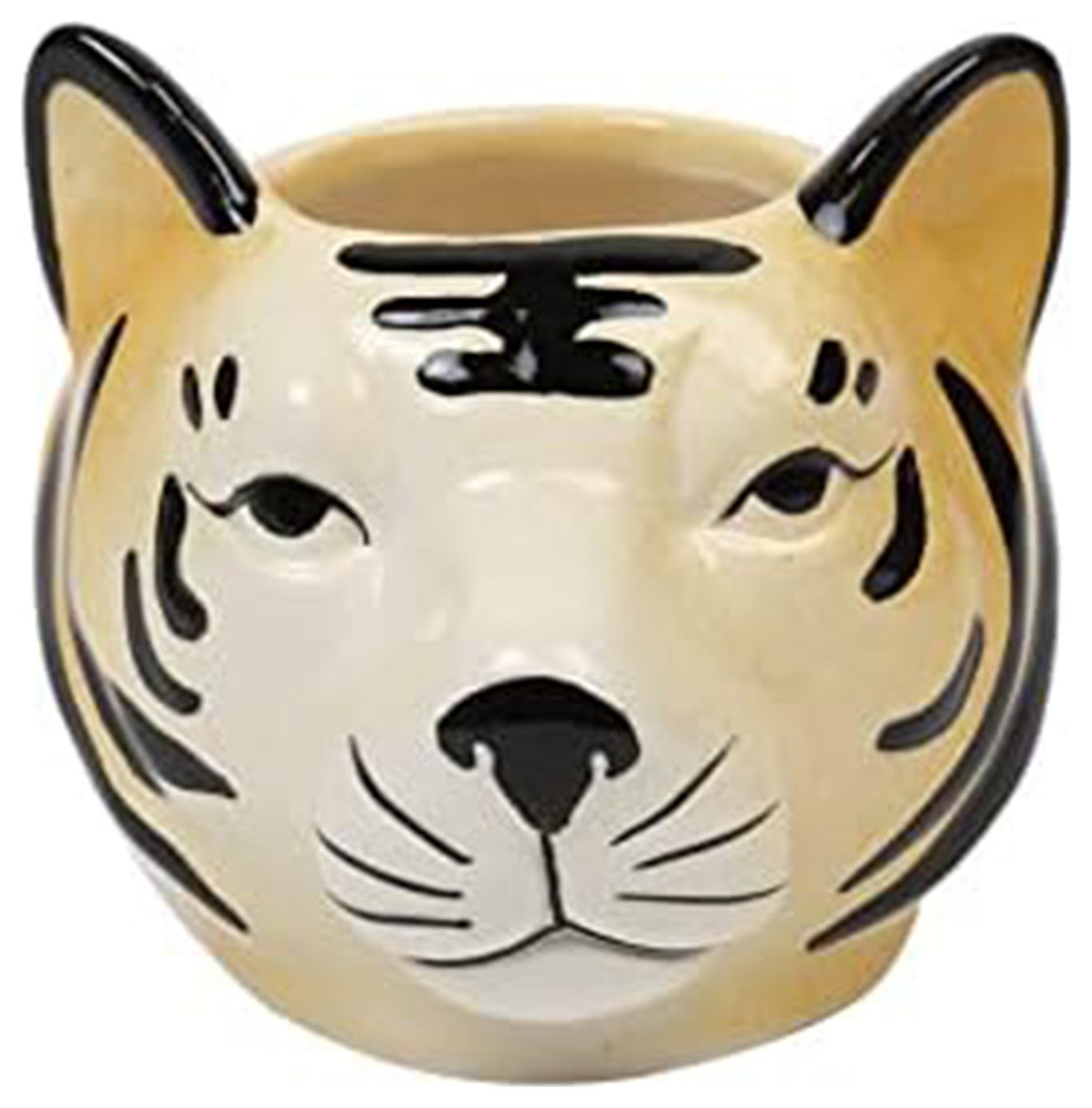Truu Design Yellow Ceramic Tiger Planter Vase - Contemporary - Indoor ...