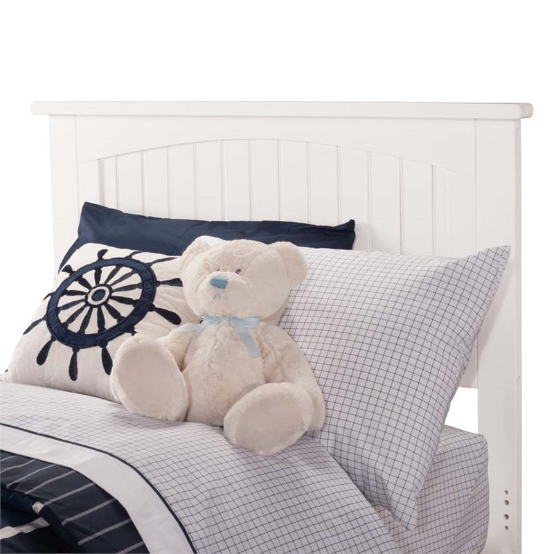 AFI Nantucket Twin Solid Wood Platform Bed with Attachable USB in White ...