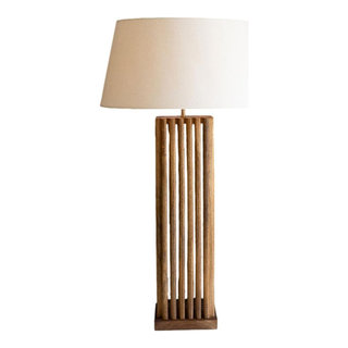 Elegant Wood Spindles Table Lamp Ribbed Striped 36.5 in Classic ...