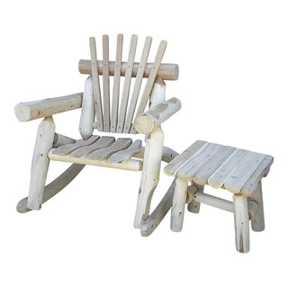Rustic White Cedar Log Rocker - Rustic - Outdoor Rocking Chairs - by ...