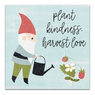 Plant Kindness Harvest Love Gnome 12x12 Canvas Wall Art, 12x12 ...