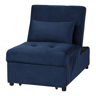 Versatile Sleeper Chair, Velvet Seat With Click Clack Mechanism ...