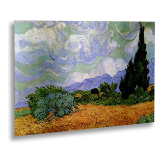 Vincent van Gogh 'Wheatfield' Floating Brushed Aluminum Art, 22x16, 22 ...