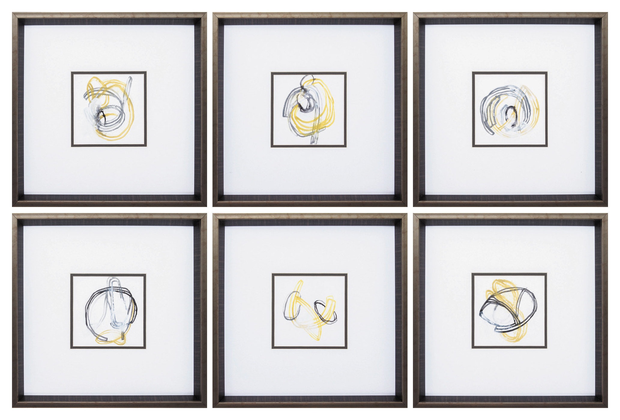 HomeRoots 16" X 16" Brushed Silver Frame String Orbit Set of 6 ...
