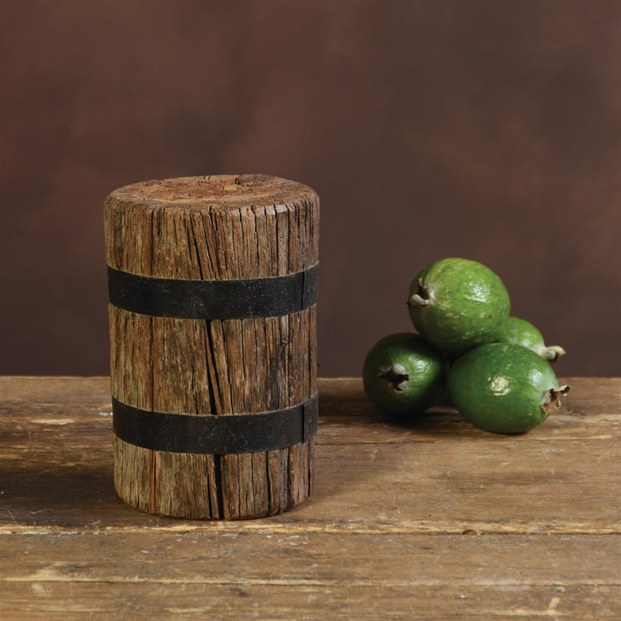 Rustic Natural Wood Bundle Pedestal Stand | 6" Reclaimed Display Iron ...