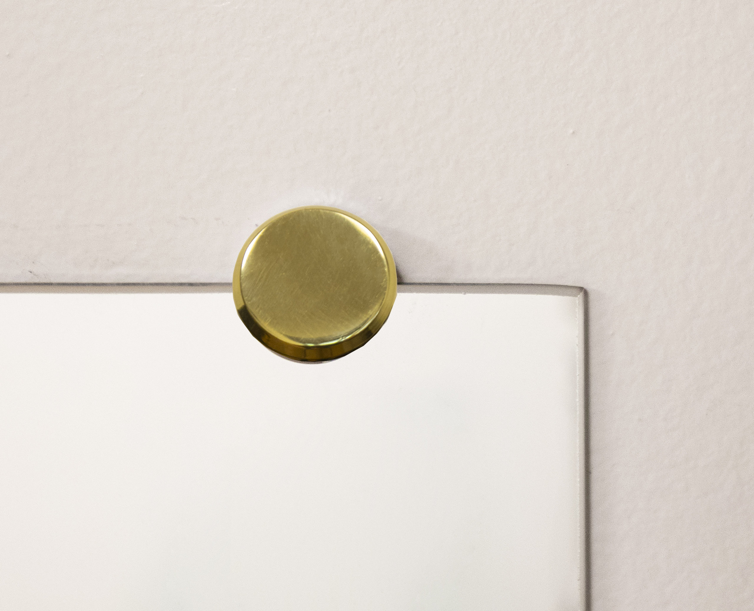 Modern Rustic Frameless Rectangular Mirror with Brass Round Clips, 26 ...