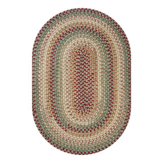 Homespice Decor 27 x 45" Oval Heartland Wool Braided Rug - Contemporary ...